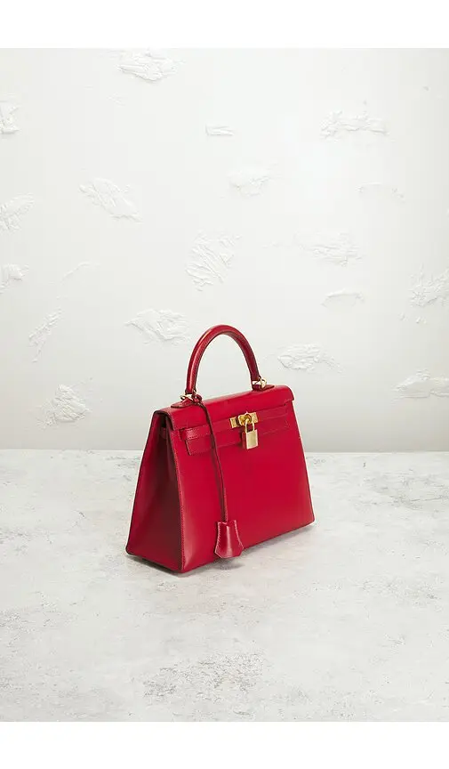 FWRD RENEW Hermes Box Kelly 25 Handbag - Red