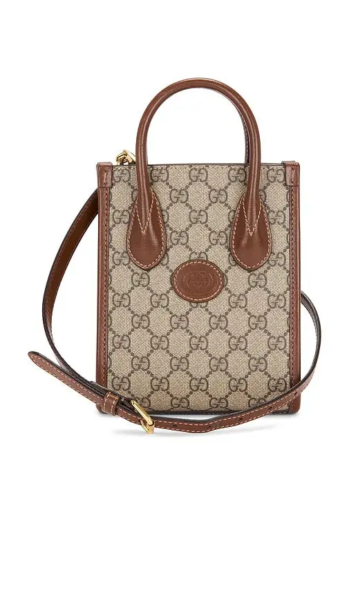 FWRD RENEW Gucci Retro Interlocking G Mini Tote Bag - Neutral