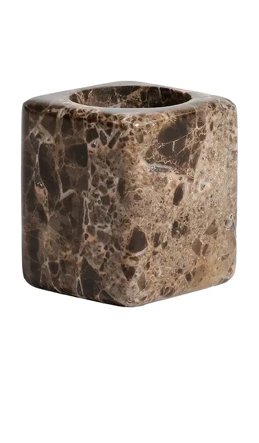 The Favorites Marble Vanity Jar In Marrã³n Emperador - Brown