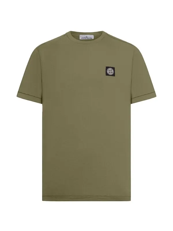 Stone Island Logo Cotton T-shirt - Green