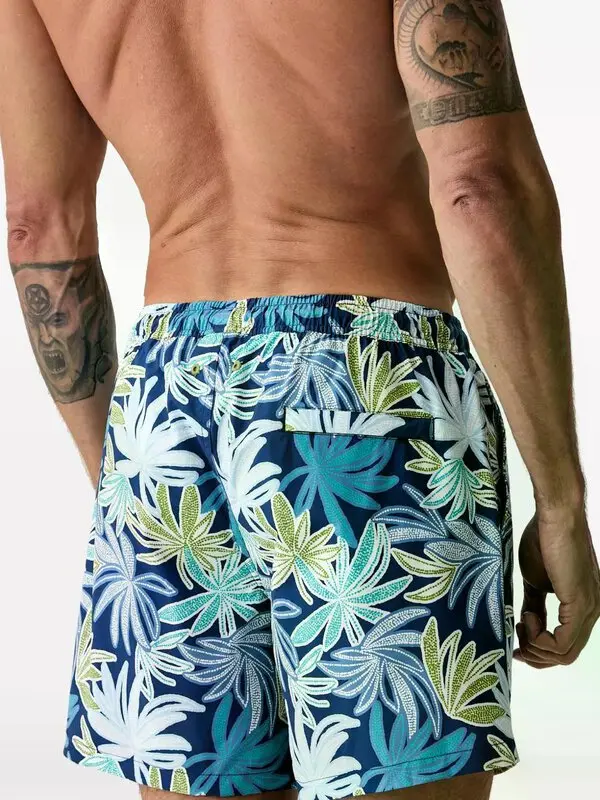 Marc O'polo Leaf-print Drawstring Swim Shorts