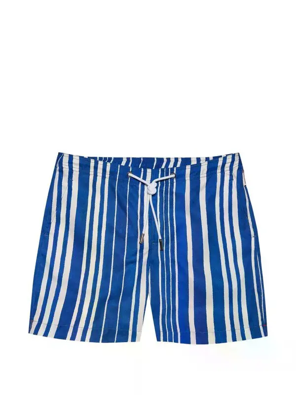Orlebar Brown Bulldog Drawcord Stripe-print Swim Shorts - Blue
