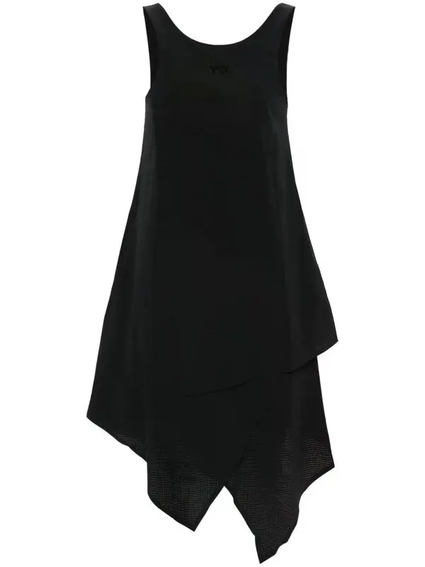 Y3 Layered Asymmetric Mini Dress