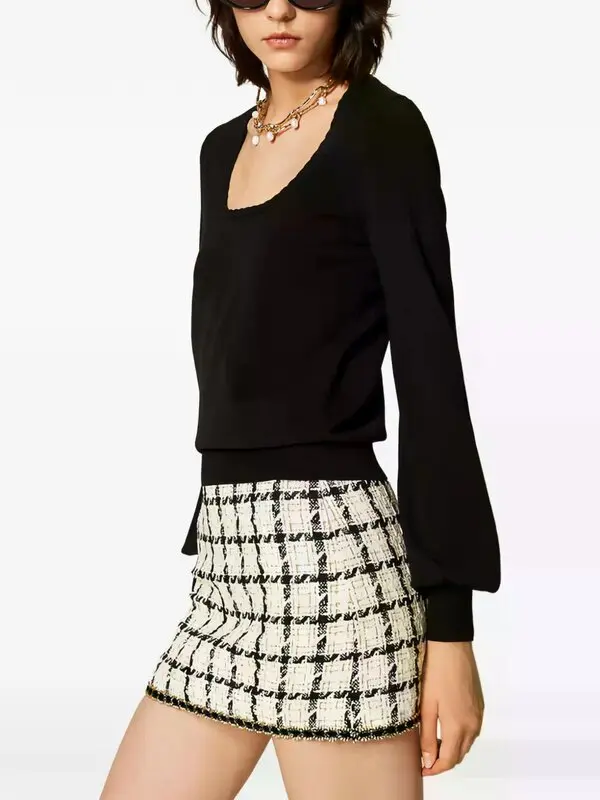 TWINSET Fine Knit Scalloped-edge Sweater - Blue