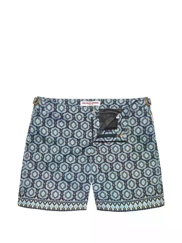 Orlebar Brown Bulldog Passetto Geometric-print Swim Shorts - Blue