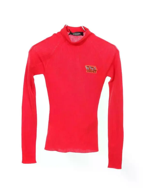 Versace Logo High-neck Sweater - Red