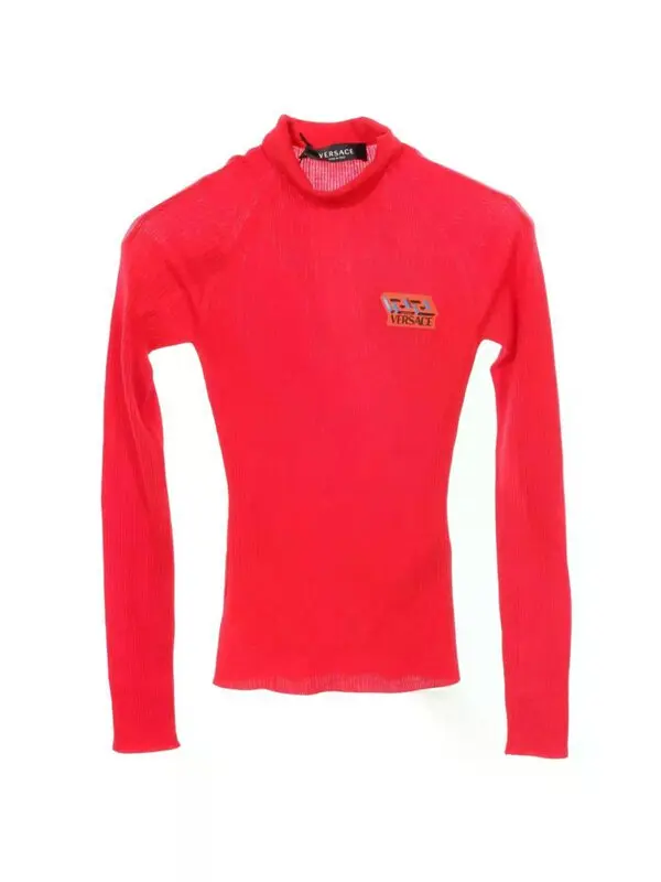 Versace Logo High-neck Sweater - Red