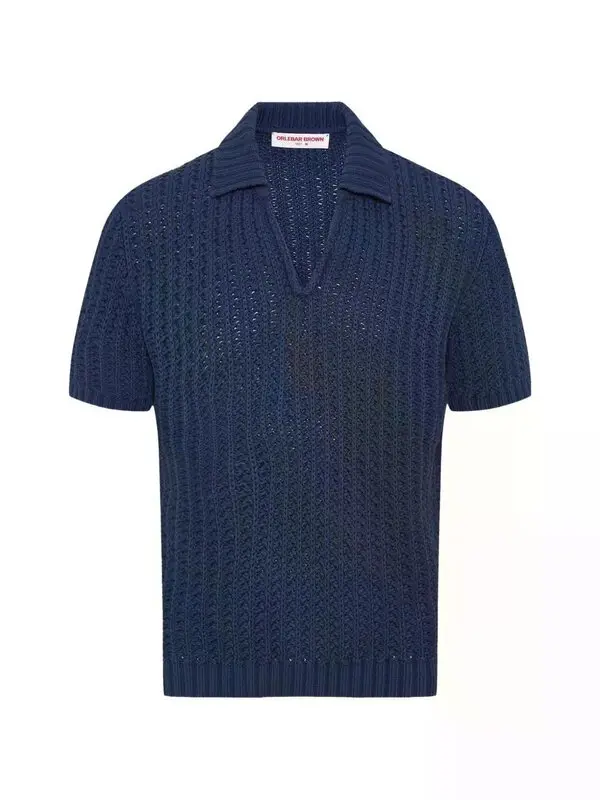 Orlebar Brown Burnham Swift Open-knit Polo Shirt - Blue