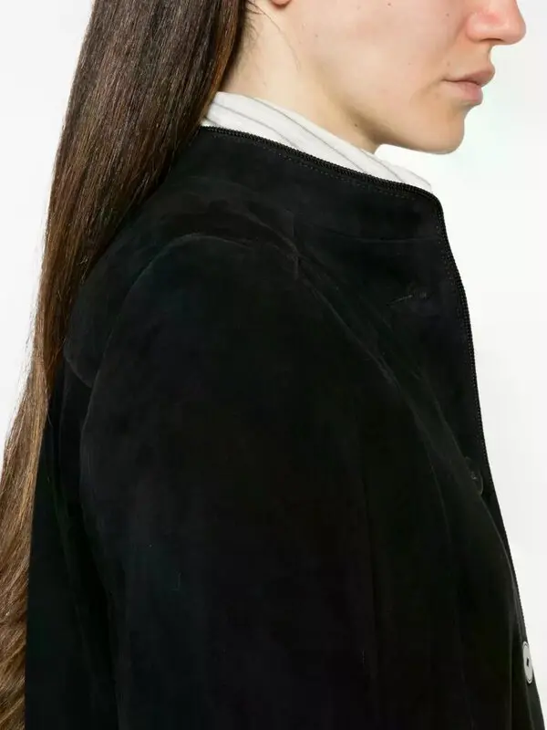 FORTE_FORTE Suede Mandarin-collar Jacket