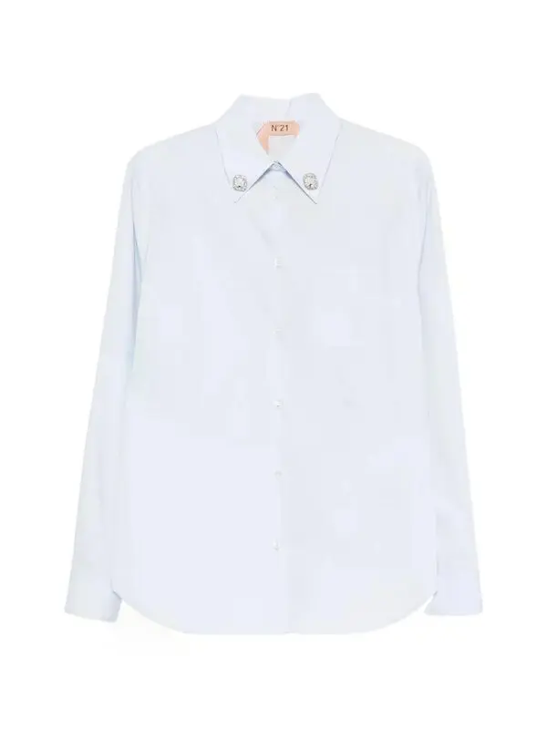N°21 Embellished-collar Shirt - Blue