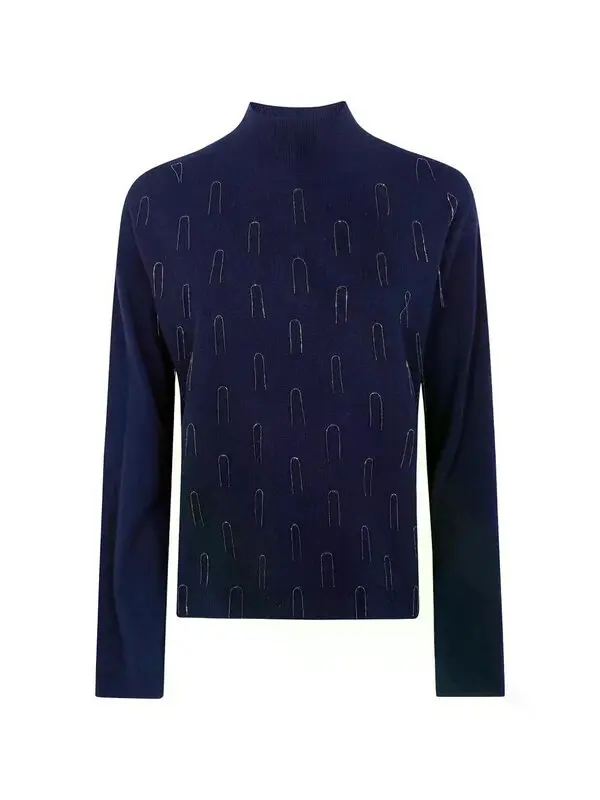 Fabiana Filippi Bead-embellished High-neck Sweater - Blue