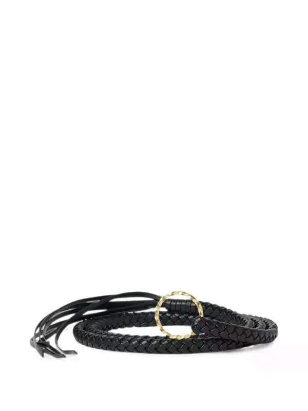 TAIGA TAKAHASHI Infinite Circle Braided Leather Belt - Black