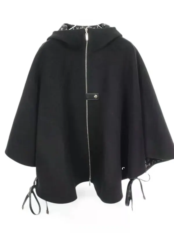 LOUIS VUITTON 2010s Monogram Hooded Poncho - Black