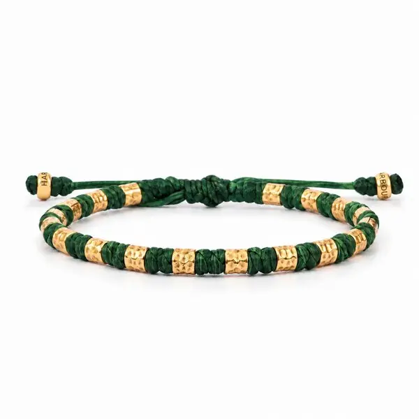HARBOUR UK Freya Gold Vermeil Rope Bracelet - Green
