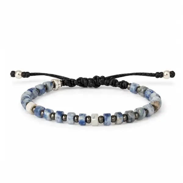 HARBOUR UK Orion Silver Sodalite Rope Bracelet