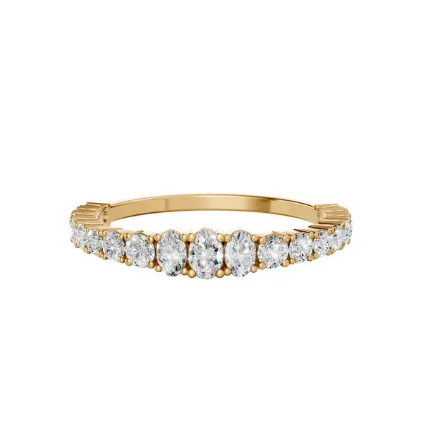 AYA FINE JEWELRY 14k Gold Graduated Oval Lab Grown Diamond Eternity Ring - Yellow