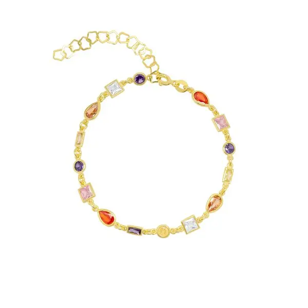 SPERO LONDON Multicolour Multi Cut Sterling Silver Bracelet - Gold