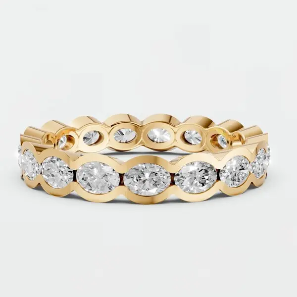 AYA FINE JEWELRY Oval Lab Diamond Eternity Ring 1.88 Ctw Full Eternity Wedding Band In 14k Gold - Yellow