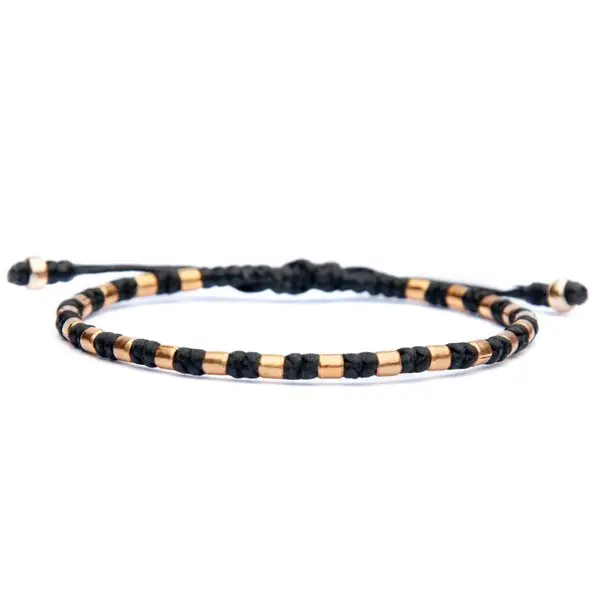 HARBOUR UK Oxford Gold Vermeil Rope Bracelet - Black