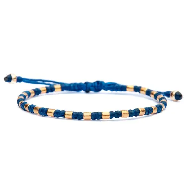 HARBOUR UK Oxford Gold Vermeil Rope Bracelet - Blue
