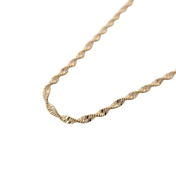 HARFI Filled Singapore Twisted Rope Chain Necklace - Gold