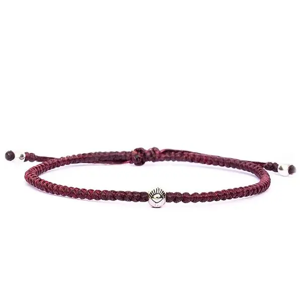 HARBOUR UK The Protector Silver Evil Eye Bracelet Wine