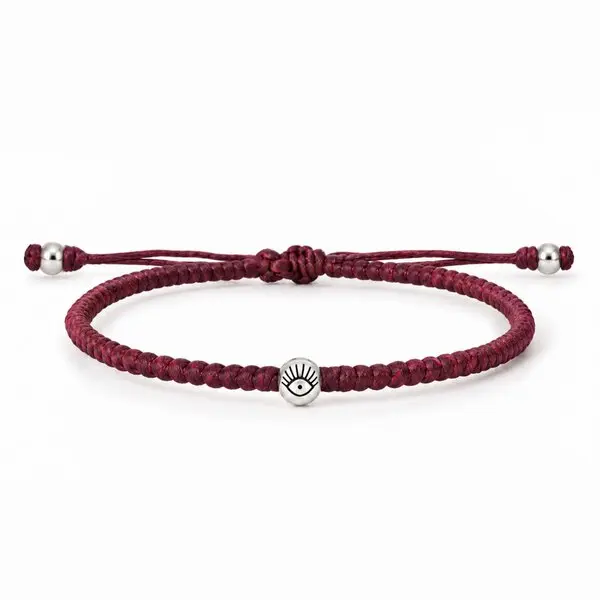 HARBOUR UK The Protector Sterling Silver Evil Eye Charm Bracelet - Red