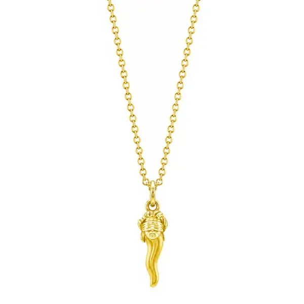 UNALOE Plated See No Evil Italian Horn Pendant Necklace - Gold