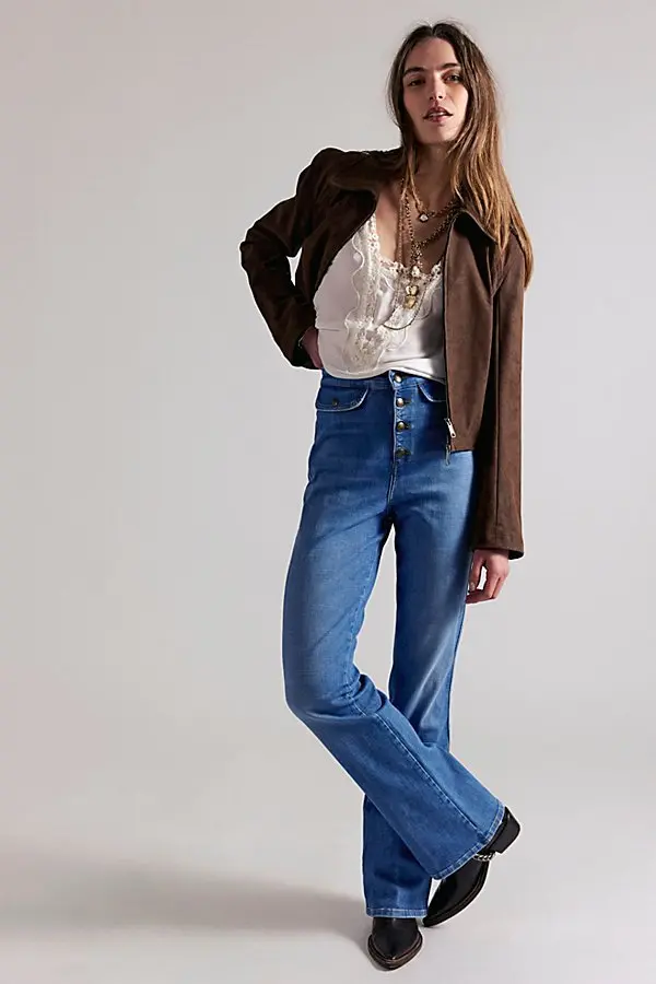 LEEM Lace-up High-rise Bootcut Jeans