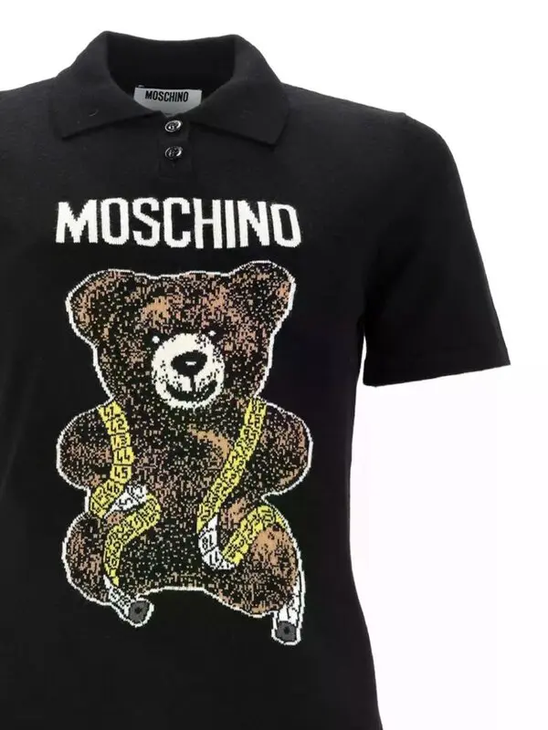 Moschino Teddy Bear Intarsia-knit Dress - Black