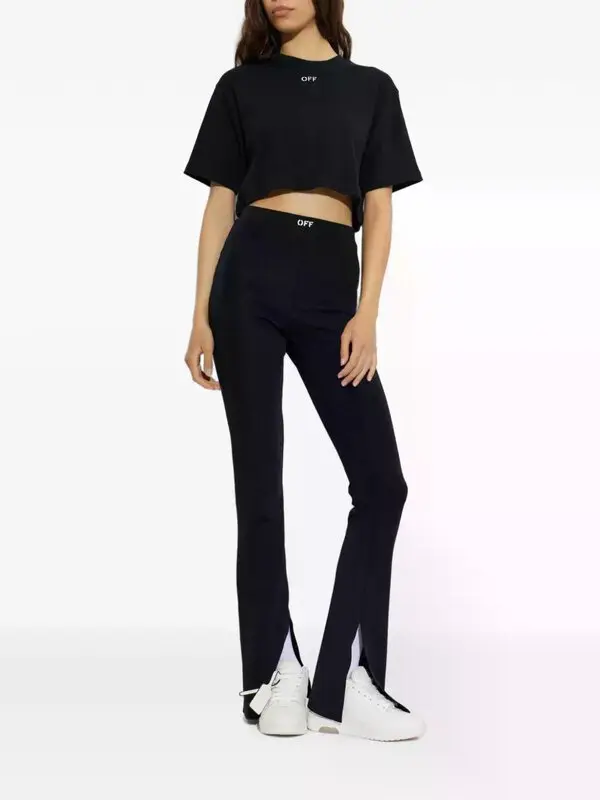 Off-White Logo-embroidered Ribbed T-shirt
