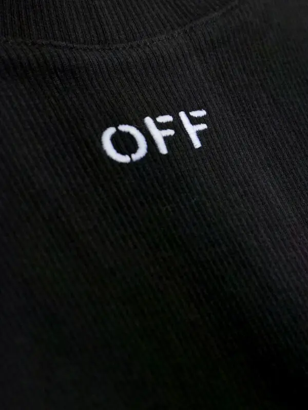 Off-White Logo-embroidered Ribbed T-shirt