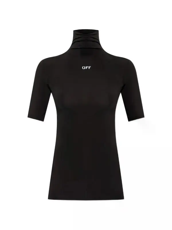 Off-White Logo-embroidered High-neck Top