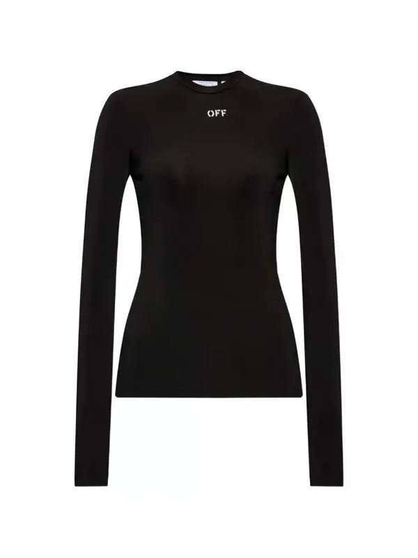 Off-White Logo-print Long-sleeve Top - Black
