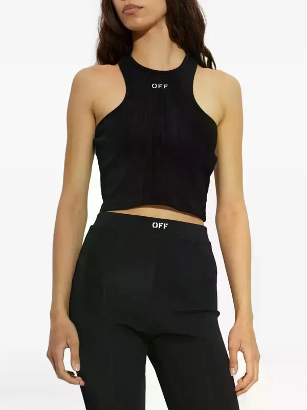 Off-White Ribbed Sleeveless Top