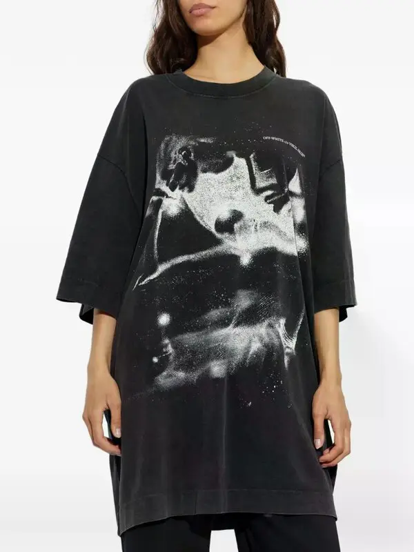 Off-White Graphic-print Mini T-shirt Dress