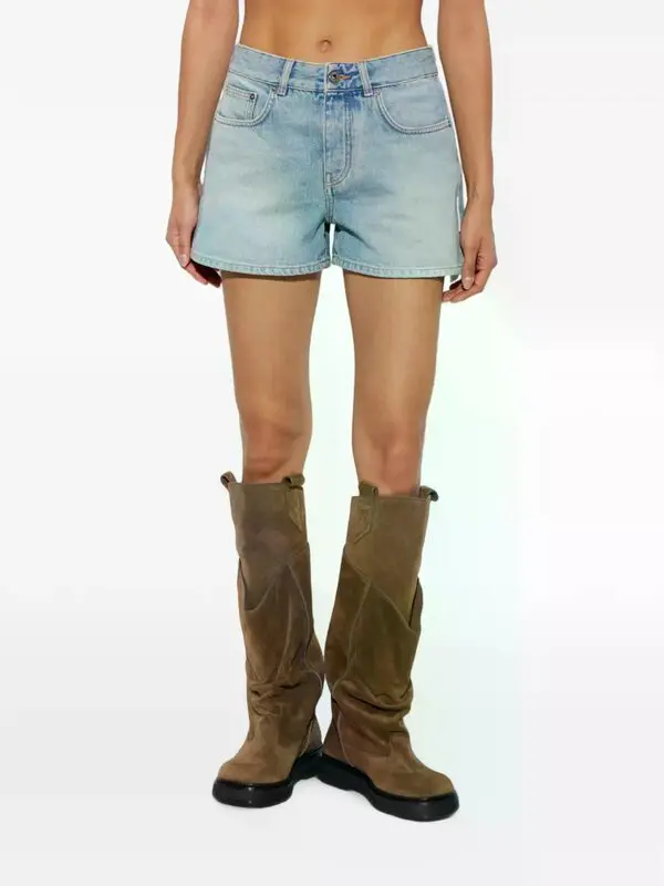 Off-White Logo-embroidered Denim Shorts