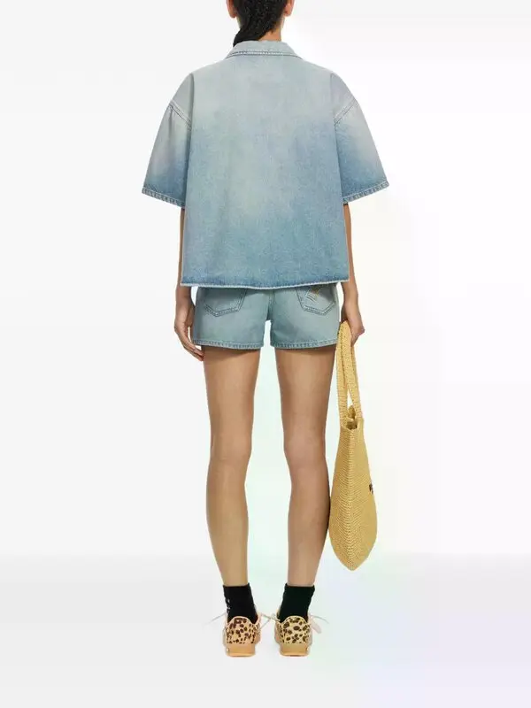 Off-White Logo Embroidered Denim Shorts