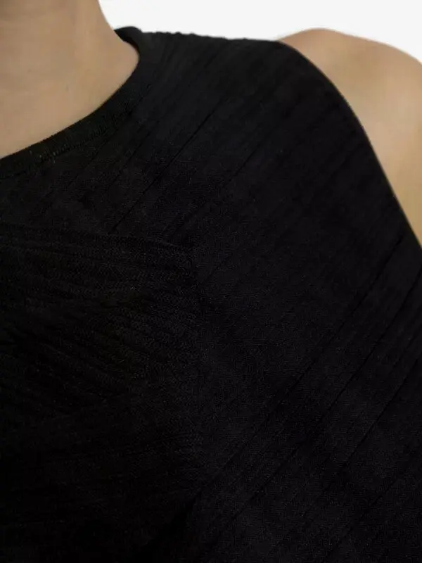 Balmain Pleated One-shoulder Blouse