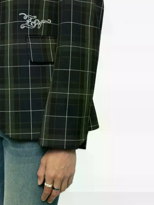 Zadig&Voltaire Vavy Tartan-print Single-breasted Blazer