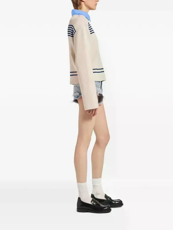 Balenciaga Distressed Frayed-edge Denim Shorts