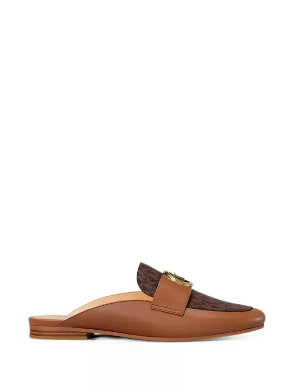 Michael Kors Mckenzie Logo-plaque Leather Mules - Brown