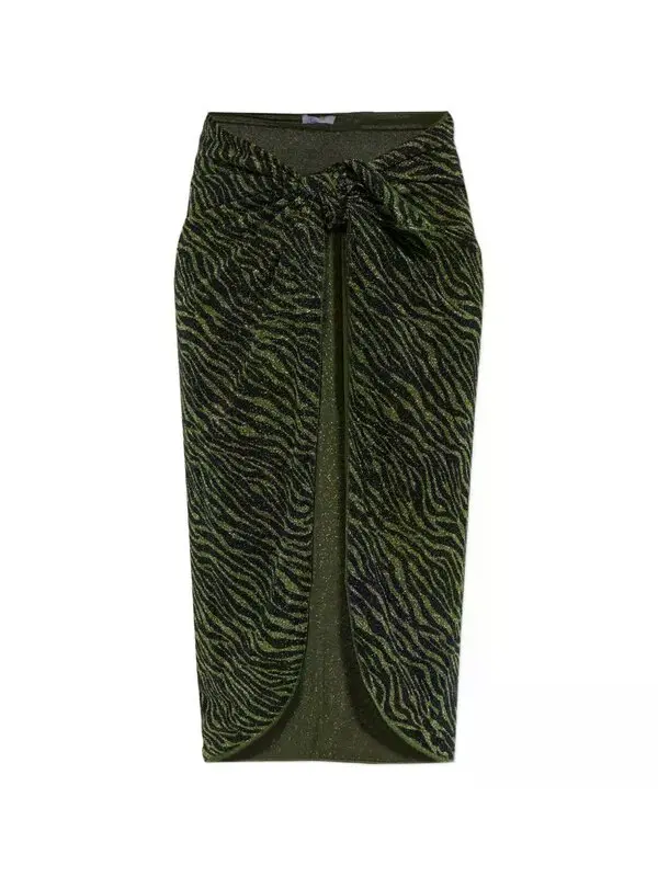 Oseree Zebra-print Lurex Pareo - Green