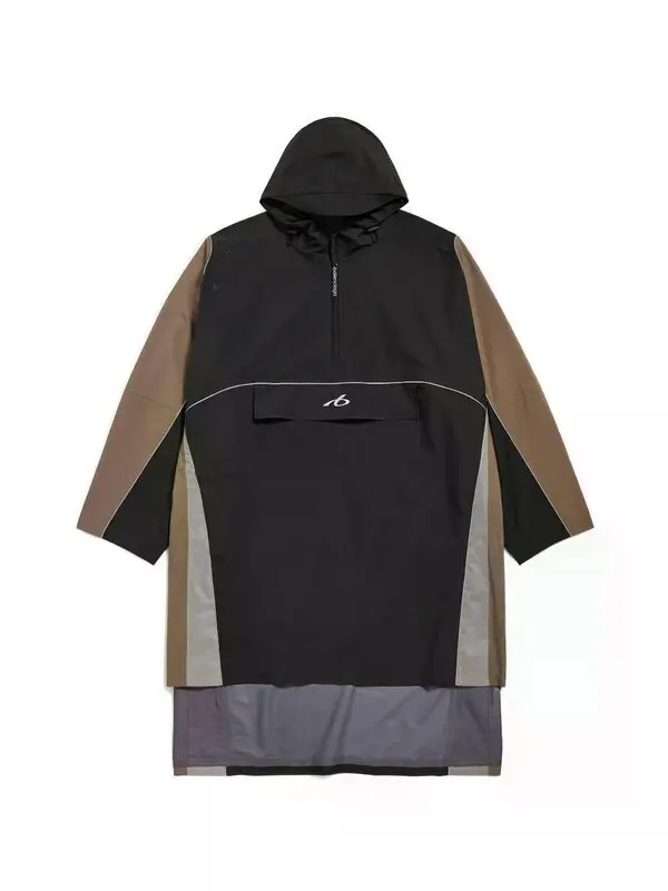 Balenciaga Logo-print Colour-block Hoodie - Black
