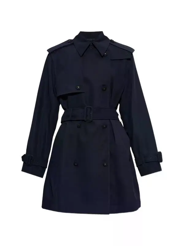 Burberry Latchmere Wool Trench Coat - Blue
