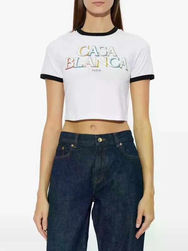 Casablanca Logo-print Cropped T-shirt