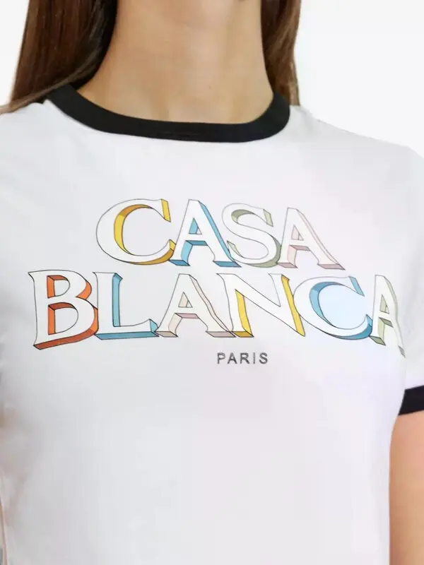 Casablanca Logo-print Cropped T-shirt
