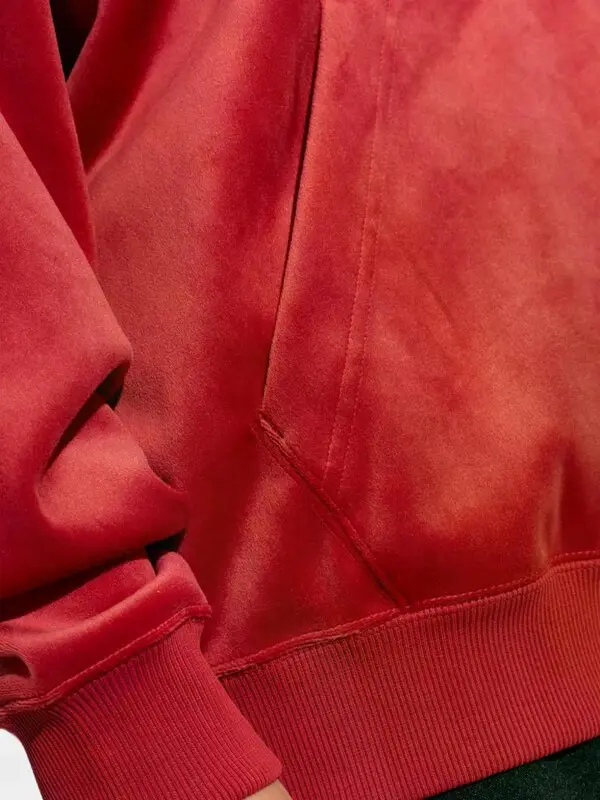 Y3 Logo-embroidered Velvet Hoodie