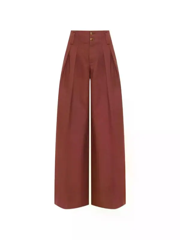 Chloé Pleated Wide-leg Trousers - Red