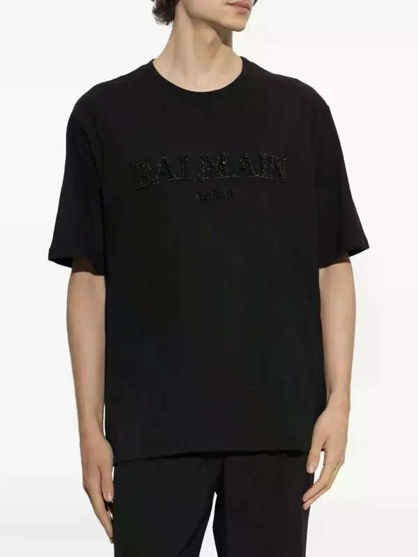 Balmain Crystal-embellished Logo T-shirt
